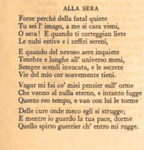Alla sera di Ugo Foscolo - Poesie d'Autore su Filastrocche.it