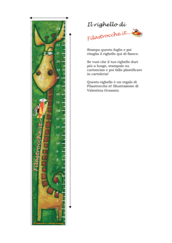 Cose utili - Righello con la giraffa - Stampa, disegna e crea con ...